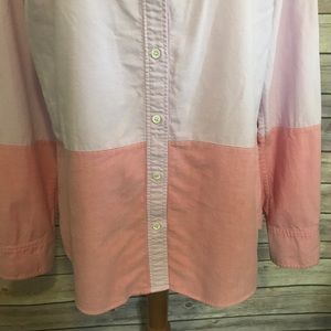 J. Crew | Tops | J Crew Boy Shirt Color Block Oxford Pink Orange | Poshmark
